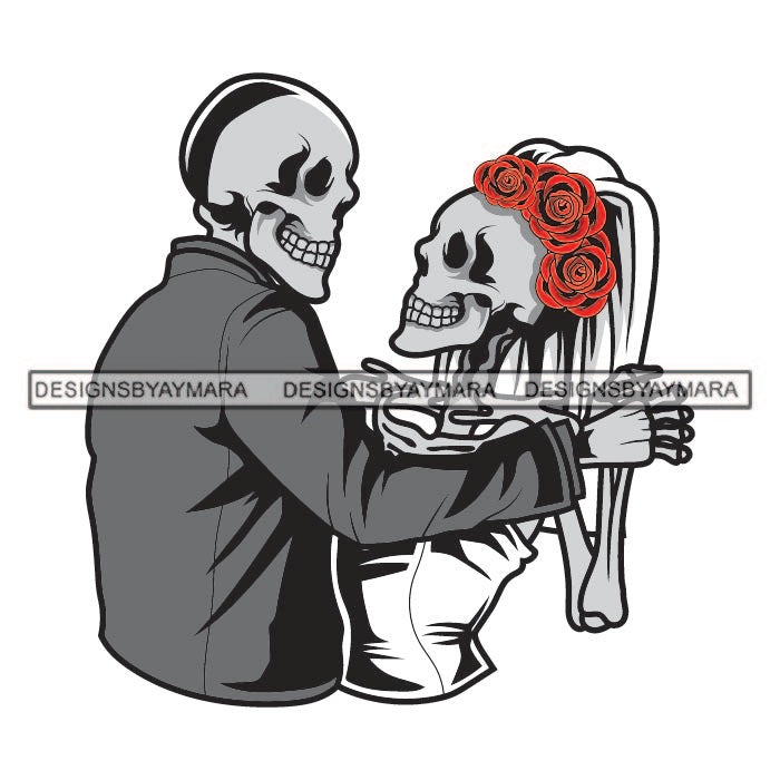 skeleton couple drawing