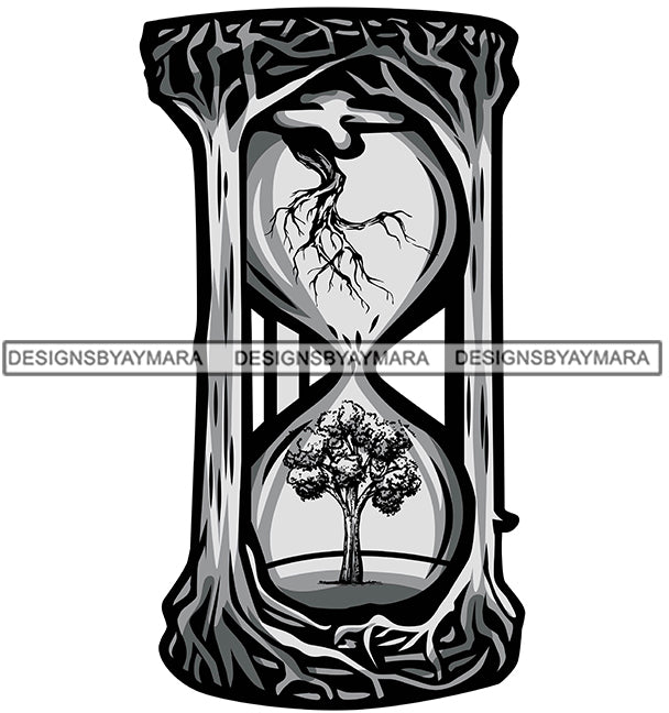 sand timer tattoo stencil