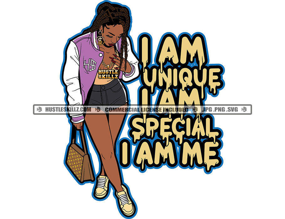 I Am Unique I Am Special I Am Me Color Quote African American Woman St ...