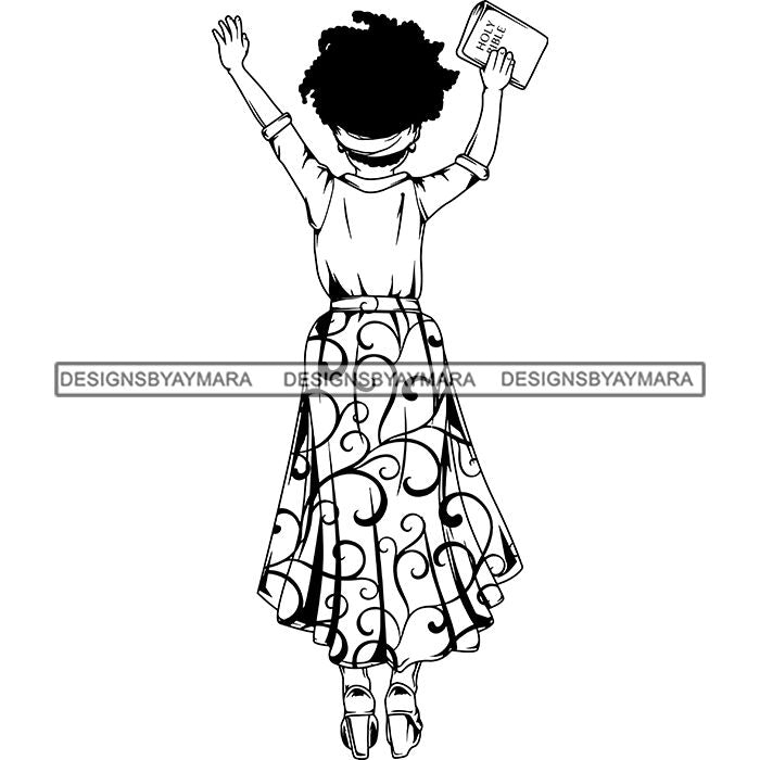 Afro Lola Praying Begging Asking God Lord Faith Strength .SVG Vector C ...