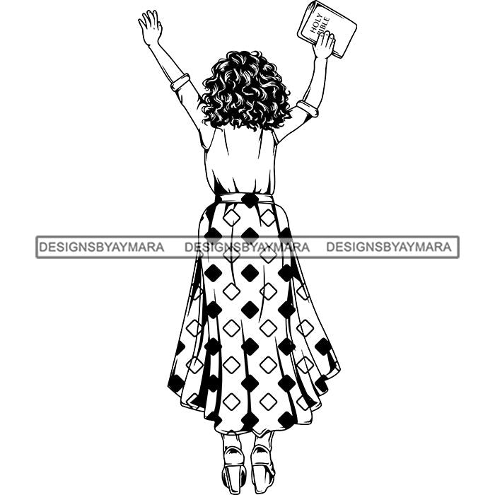 Afro Lola Praying Begging Asking God Lord Faith Strength .SVG Vector C ...