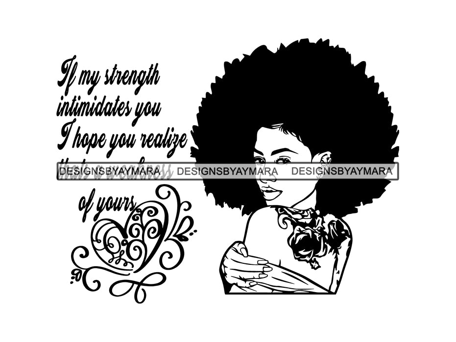 Afro Woman SVG Life Quotes Nubian Melanin Goddess Queen Diva Classy La ...