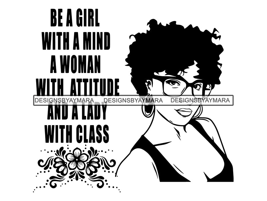 Afro Woman SVG Life Quotes Nubian Melanin Goddess Queen Diva Classy La ...