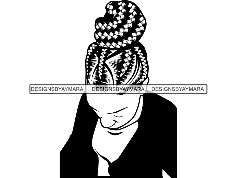 Afro Woman SVG Braids Dreads Hairstyle Nubian Melanin Black Queen Afri ...