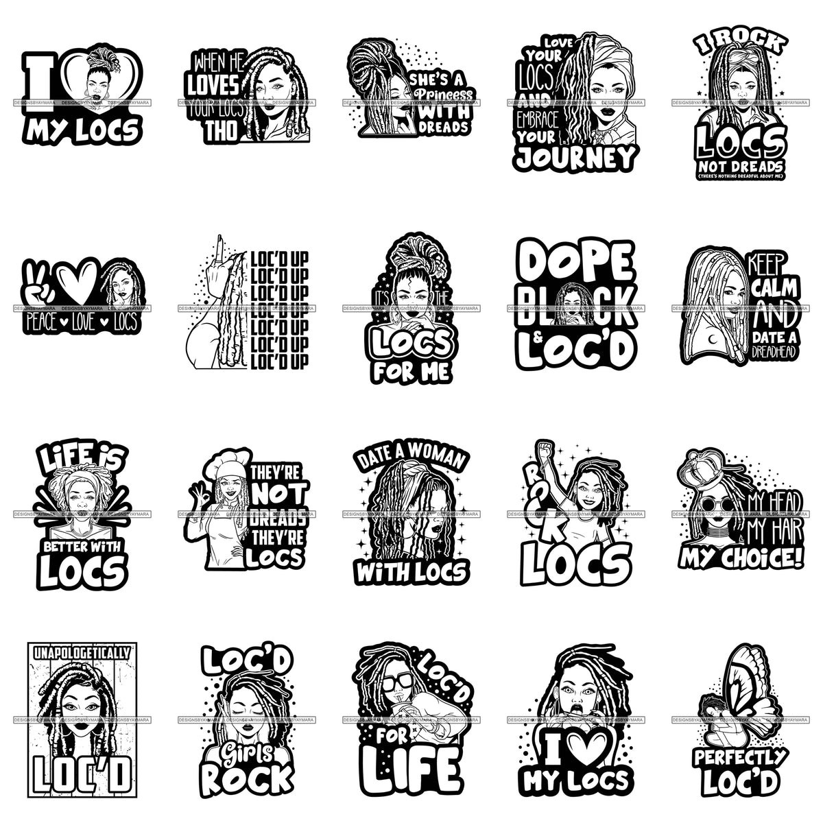 Bundle 20 I Love My Locs Hairstyle Dope Woman Date A Woman with Locs Q ...