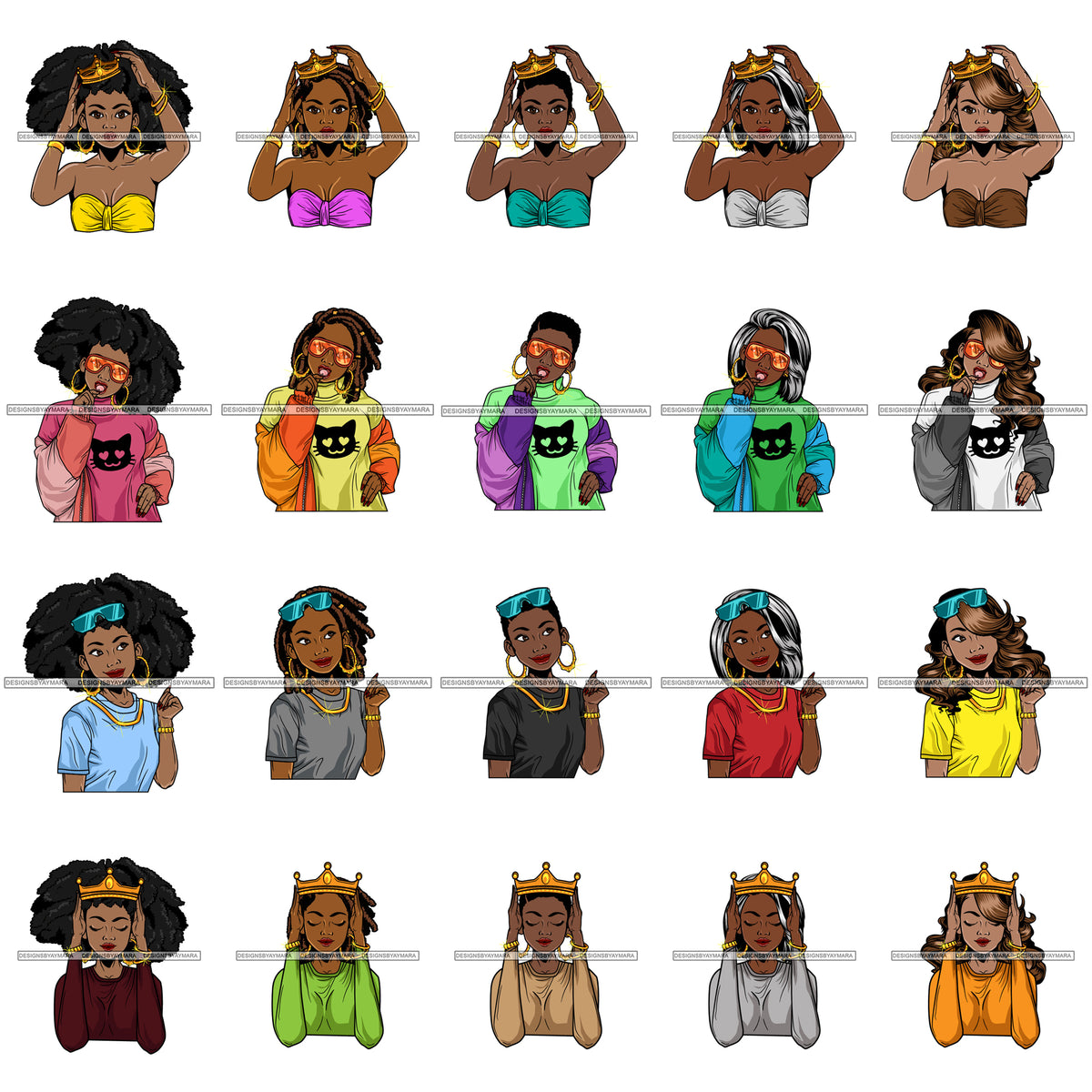 Bundle 20 Afro Beautiful Lola Queen Boss Lady Black Woman Nubian Melan ...