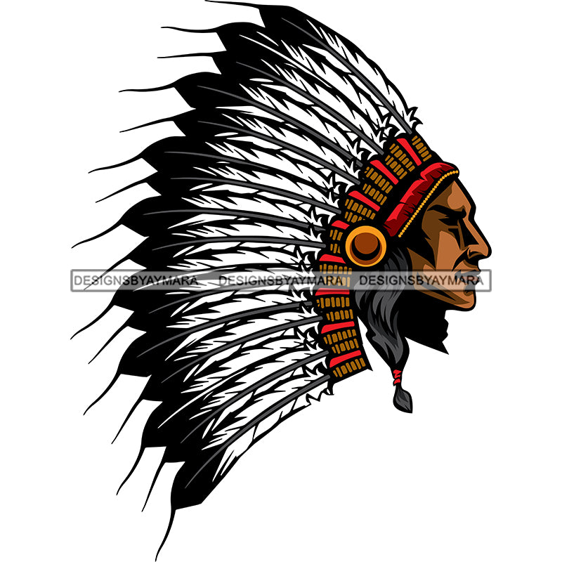 Native American Cherokee Headdress War Bonnets SVG JPG PNG Vector Clip ...