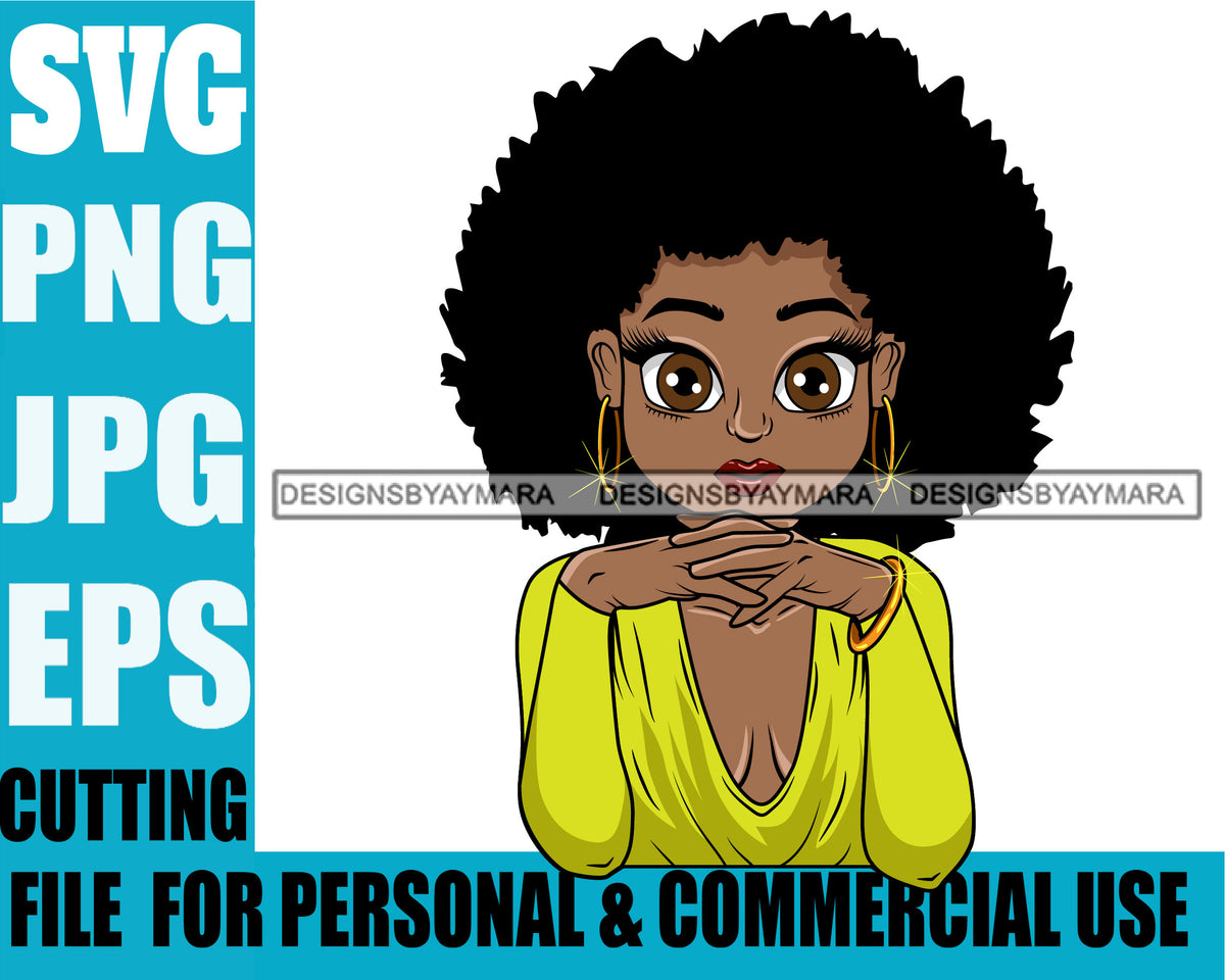 Afro Cute Lili Designs For Commercial And Personal Use Black Woman Nub ...