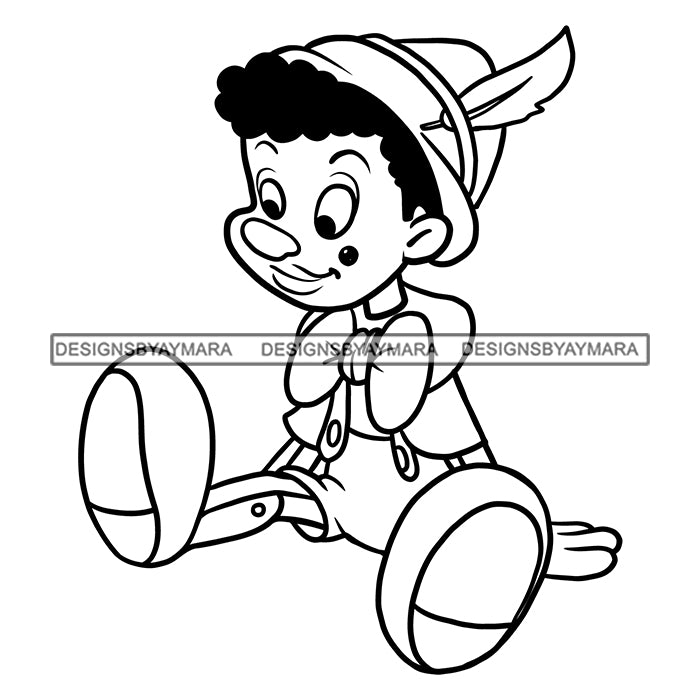 Black Pinocchio Cartoon Illustration Hero's Fantasy Animation Fairy Bl ...