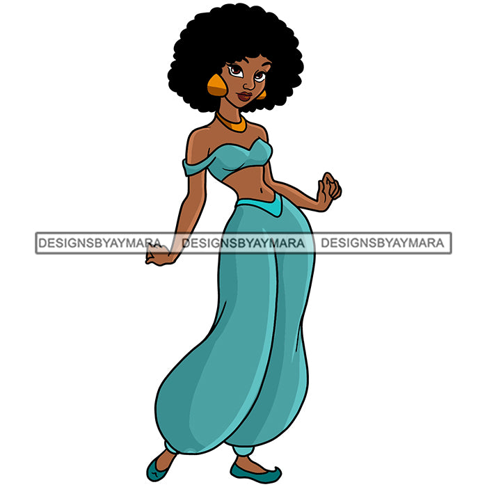 Black Princess Afro Hair Cartoon Illustration Hero's Fantasy Animation ...