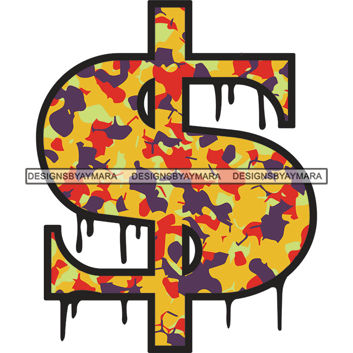 Money Sign Dripping Splash Color Dinero Business SVG PNG JPG Cut Files ...