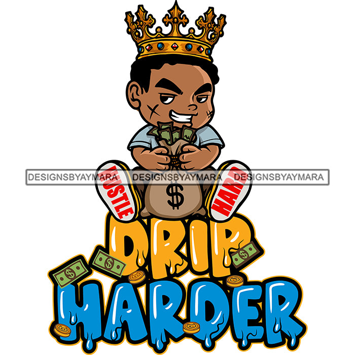 Drip Harder Quote Color Dripping African American Scarface Boy Smile F ...