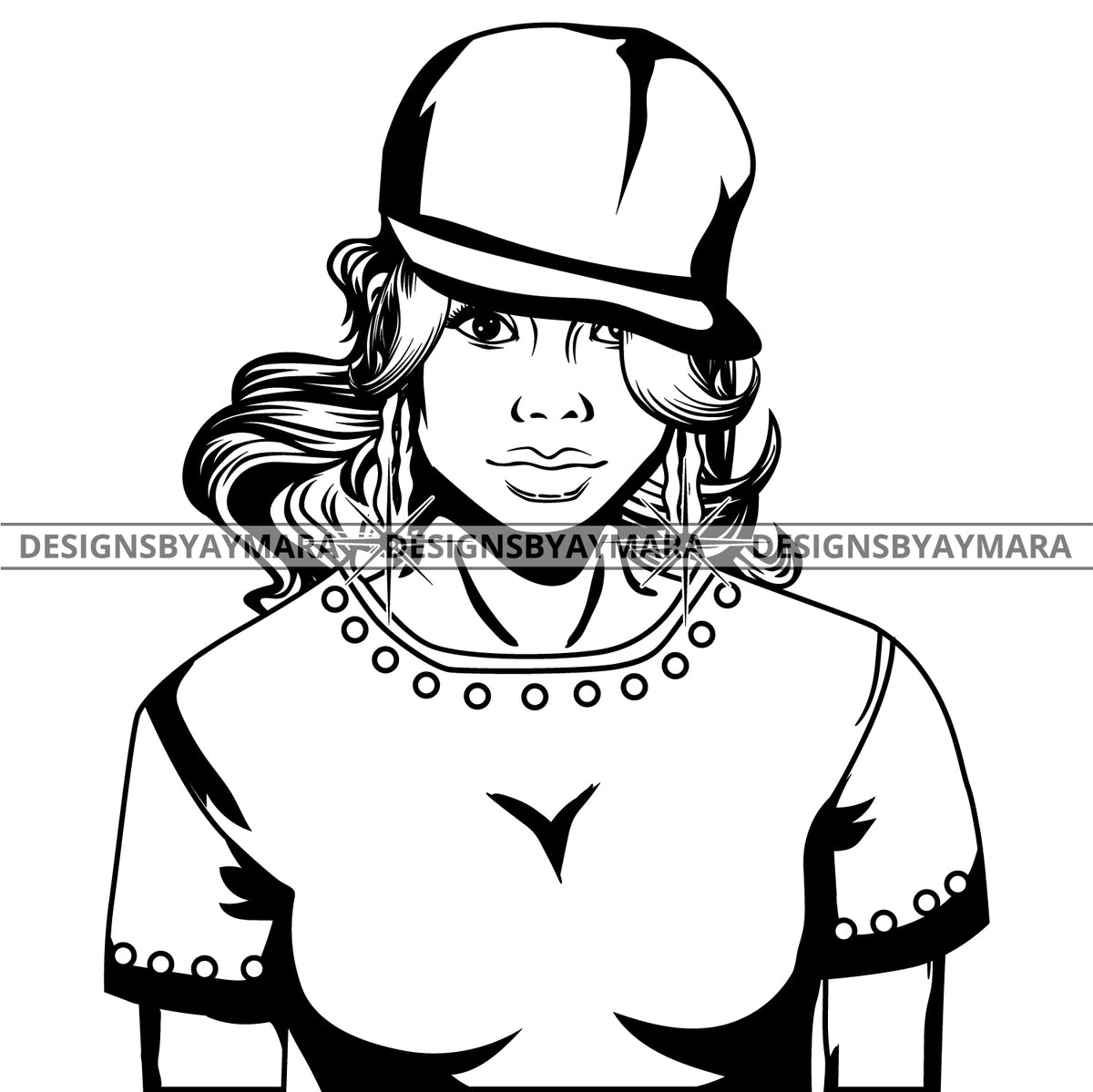 Black Lola Urban Boss Lady Baseball Cap Bamboo Hoop Earrings Sexy Blac ...