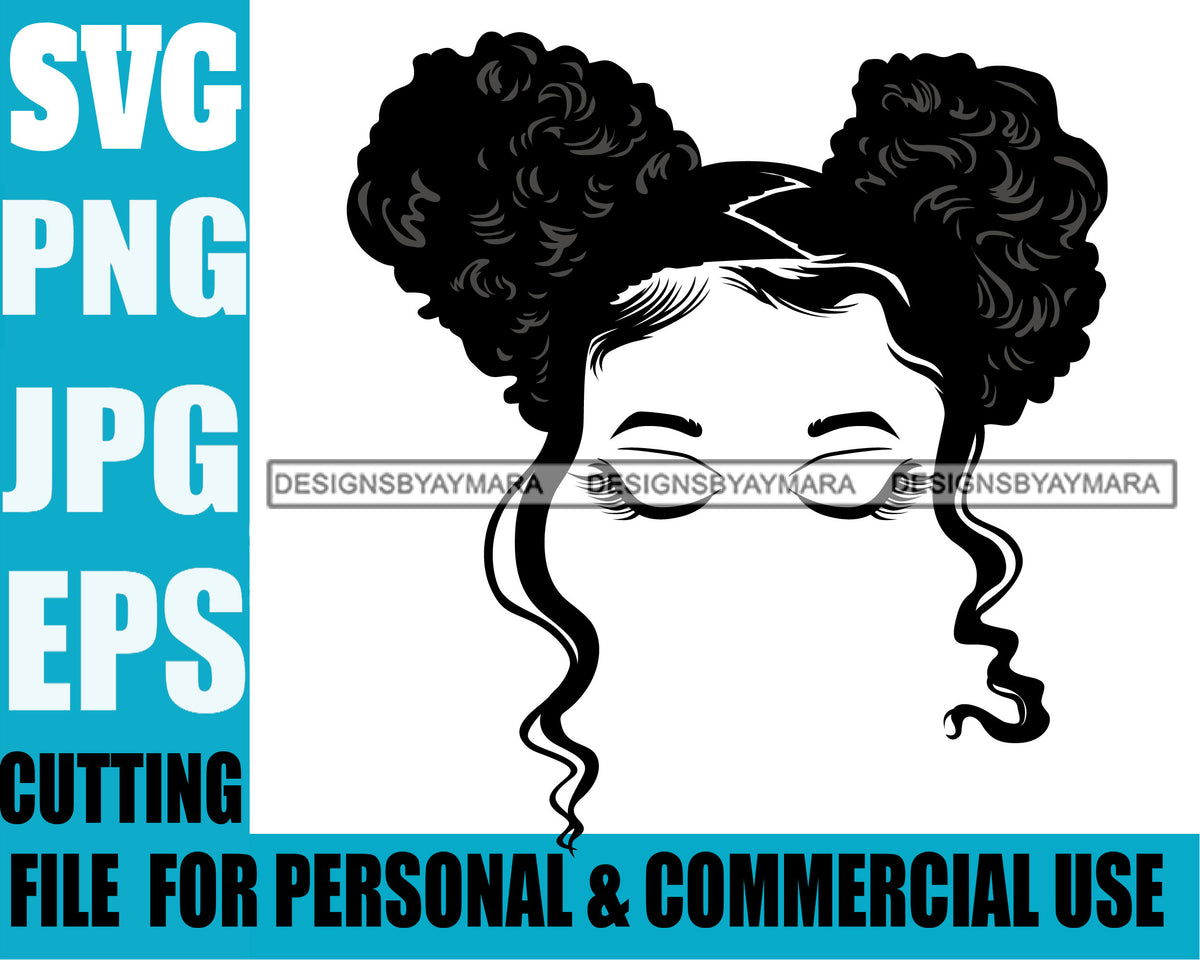 Afro Puff Cute Lili Half Face Long Eyelashes Designs For Commercial An ...