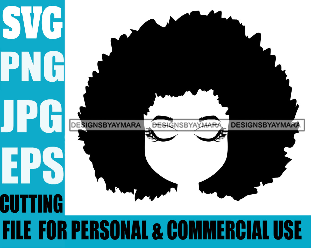 Afro Cute Lili Half Face Long Eyelashes Big Afro Hairstyle Designs For ...