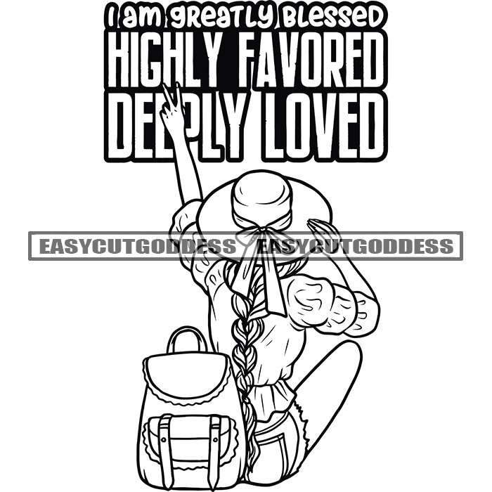 I Am Greatly Blessed Highly Favored Deeply Loved Quote Peach Hand Sign ...