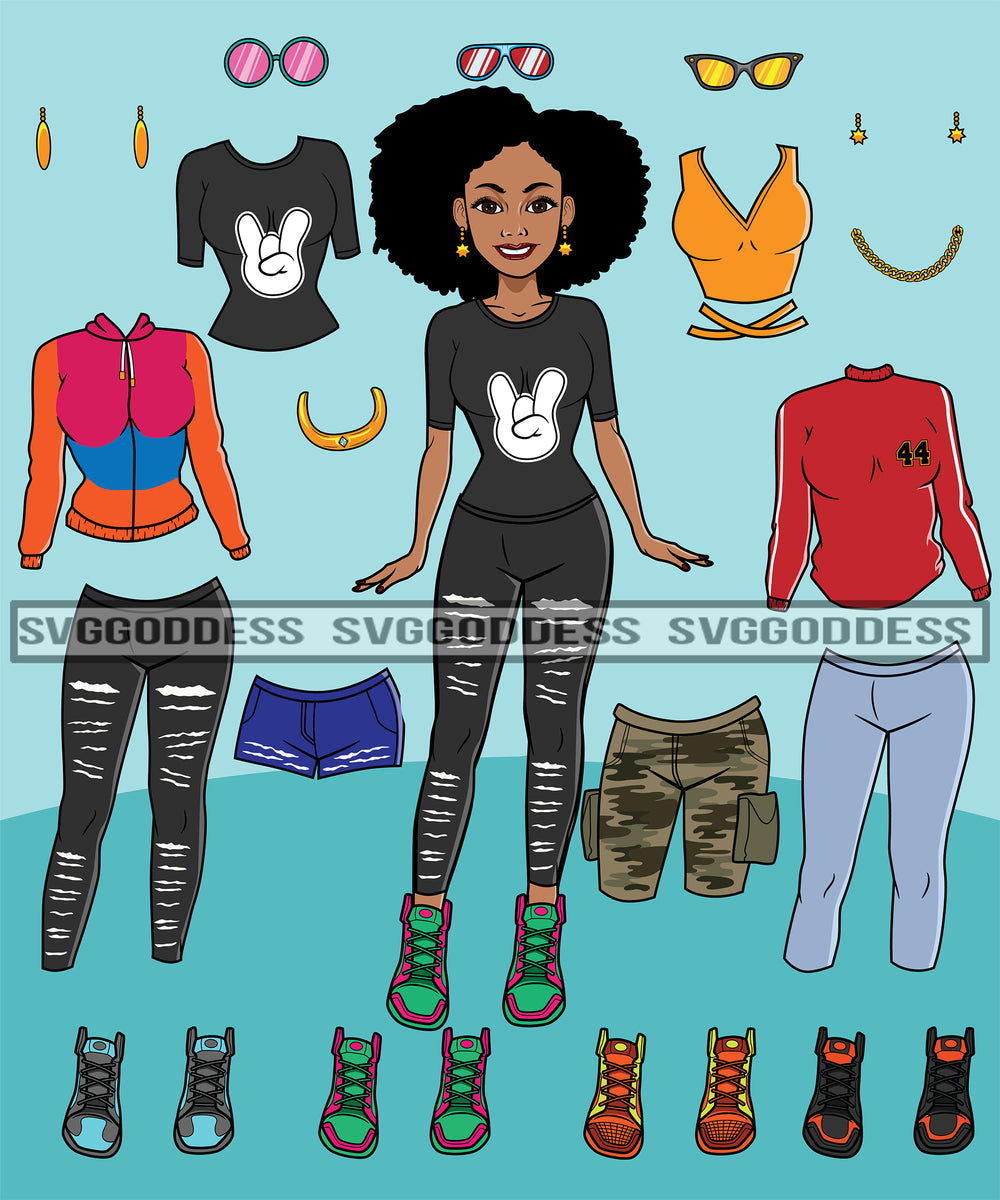 Bundle Afro Lola Woman Kit Be Creative Templates Kits Create Designs F ...