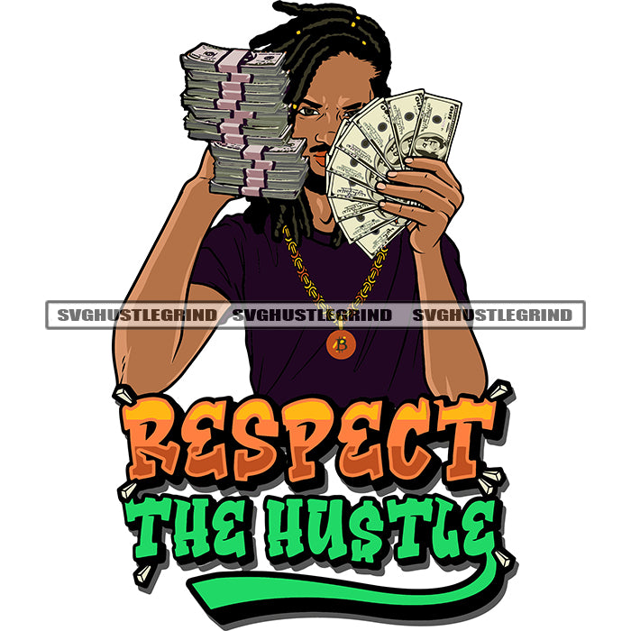 Respect The Hustle Quote Gangster African American Man Hand Holding Mo ...