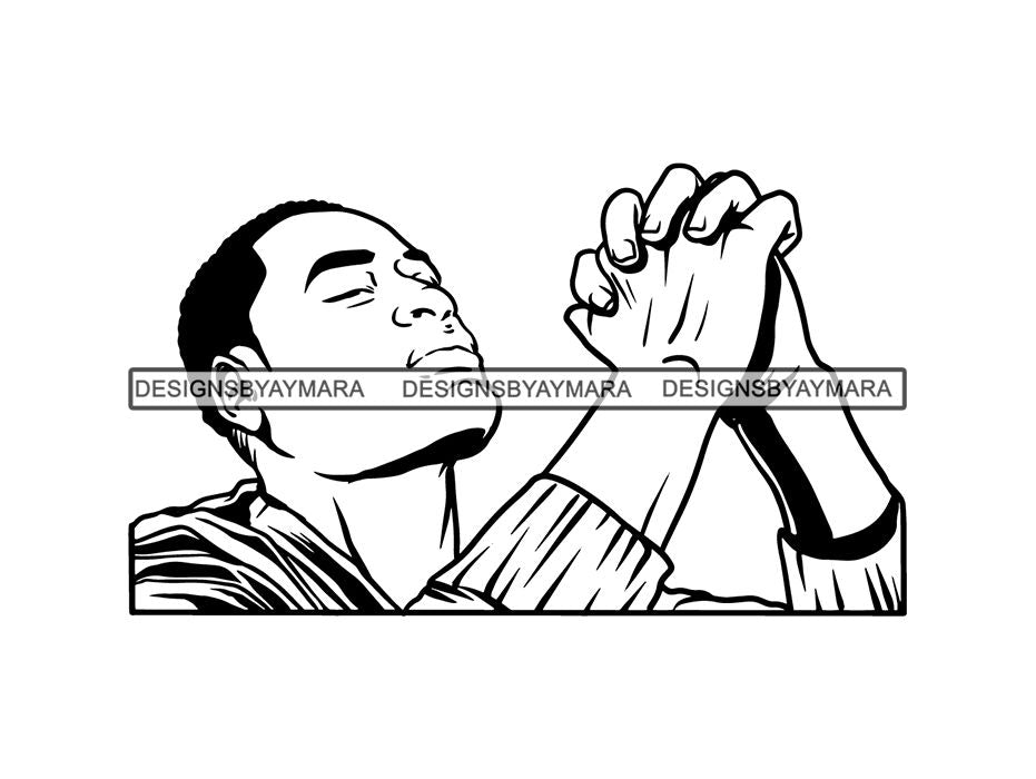 Man Praying God SVG Cut Files For Silhouette ans Cricut – DesignsByAymara