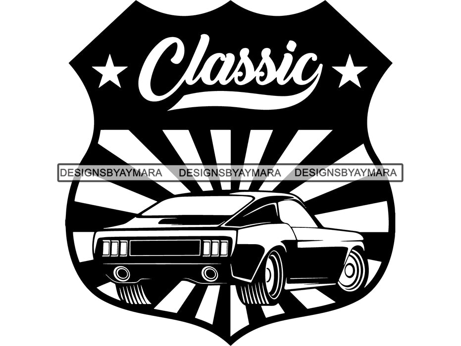 Muscle Car Pimp Ride Truck Vehicle Wheel Design Style Flame Text Drive ...