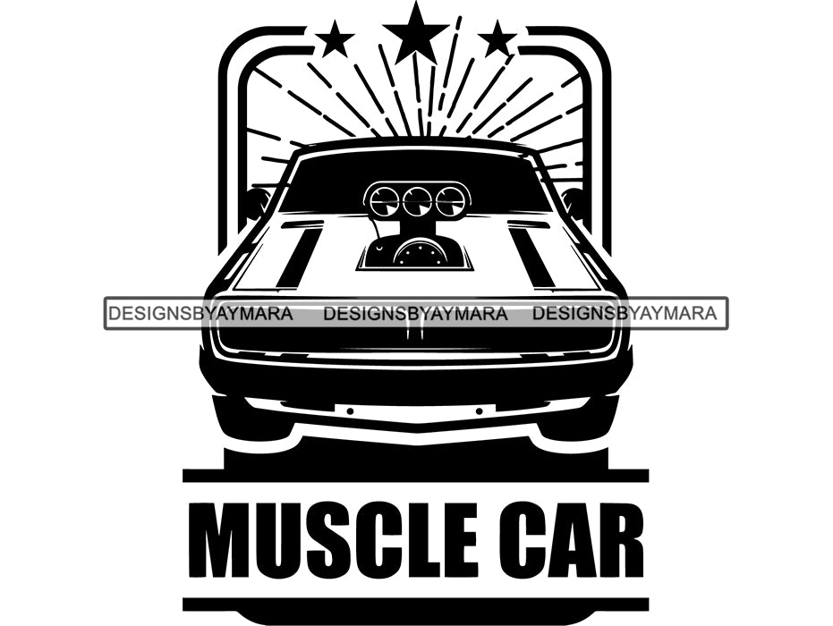 Muscle Car Pimp Ride Truck Vehicle Wheel Design Style Flame Text Drive ...